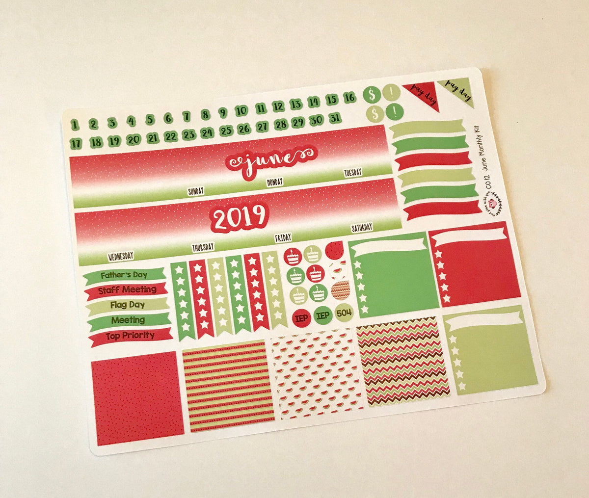 CP12 || June Watermelon Planner Classic Teacher Kit – OwlPlanWithYou