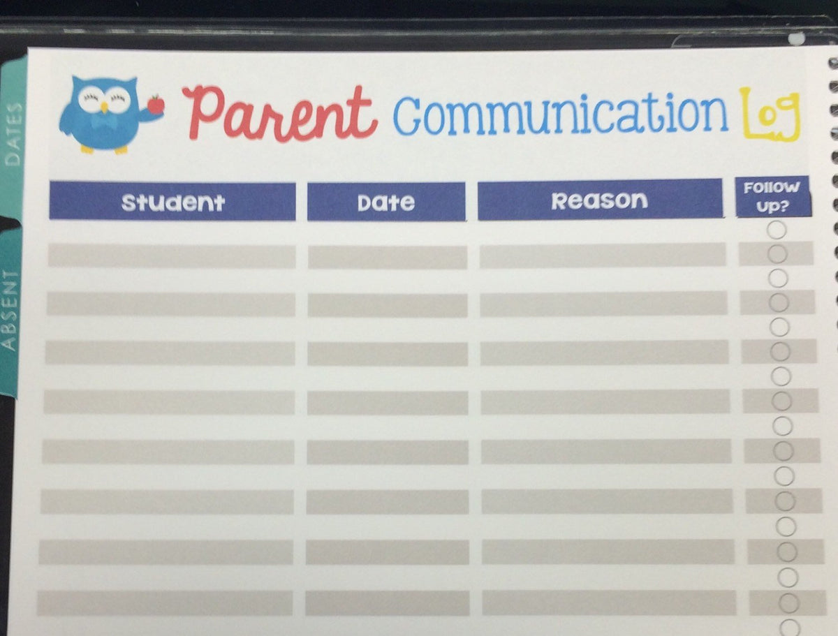 T51 || Owl Parent Communication Log Header Stickers – OwlPlanWithYou