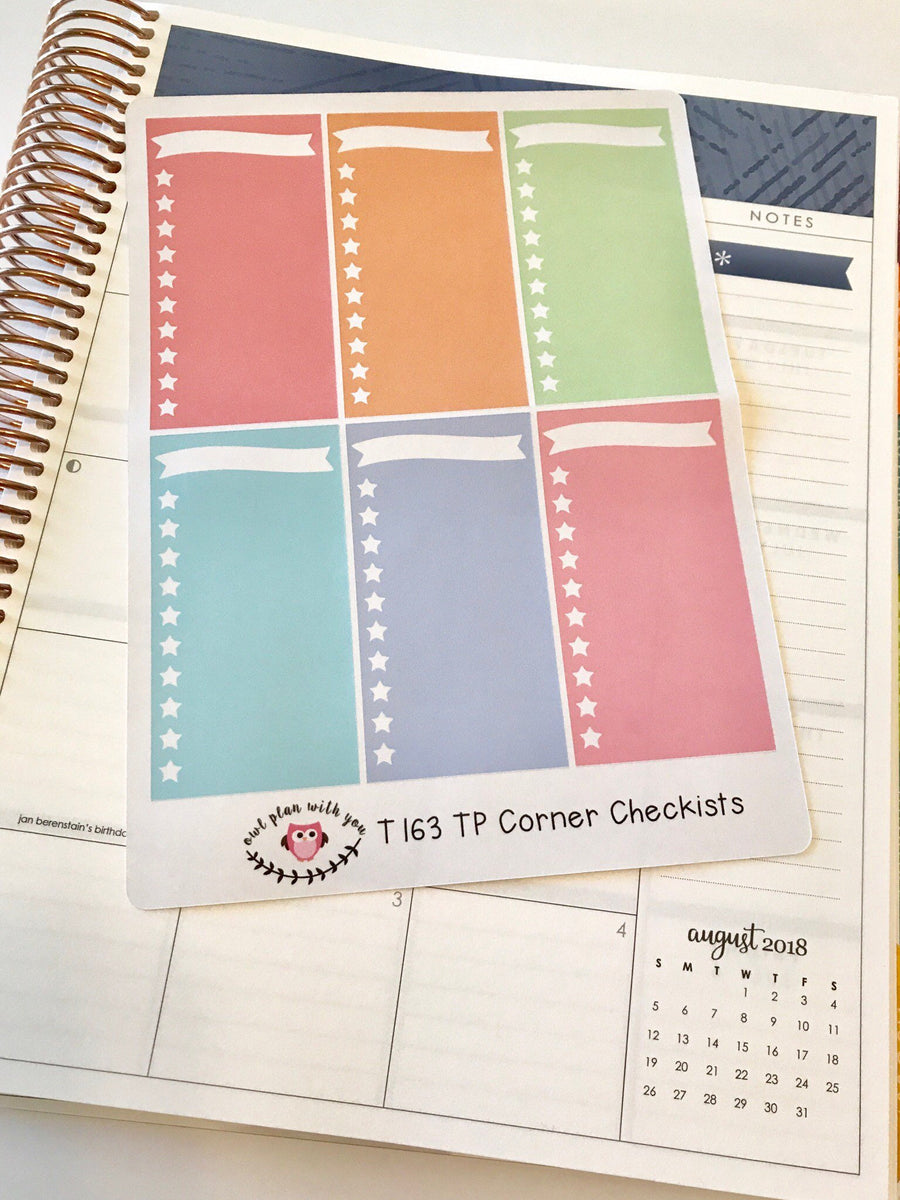 T164 || 6 Corner Checklists – OwlPlanWithYou