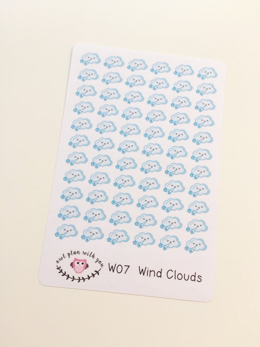 W07 || 66 Wind Weather Tracking Stickers – OwlPlanWithYou